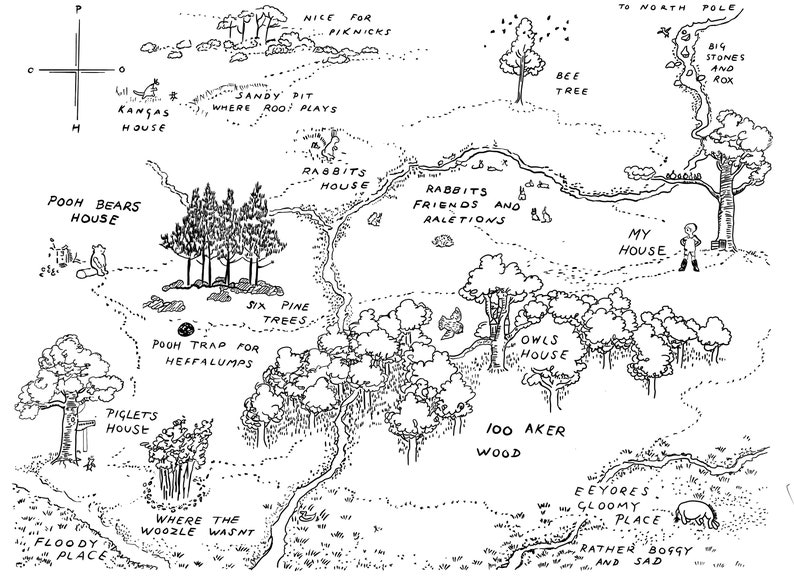 100 Acre Wood Map SVG - Etsy