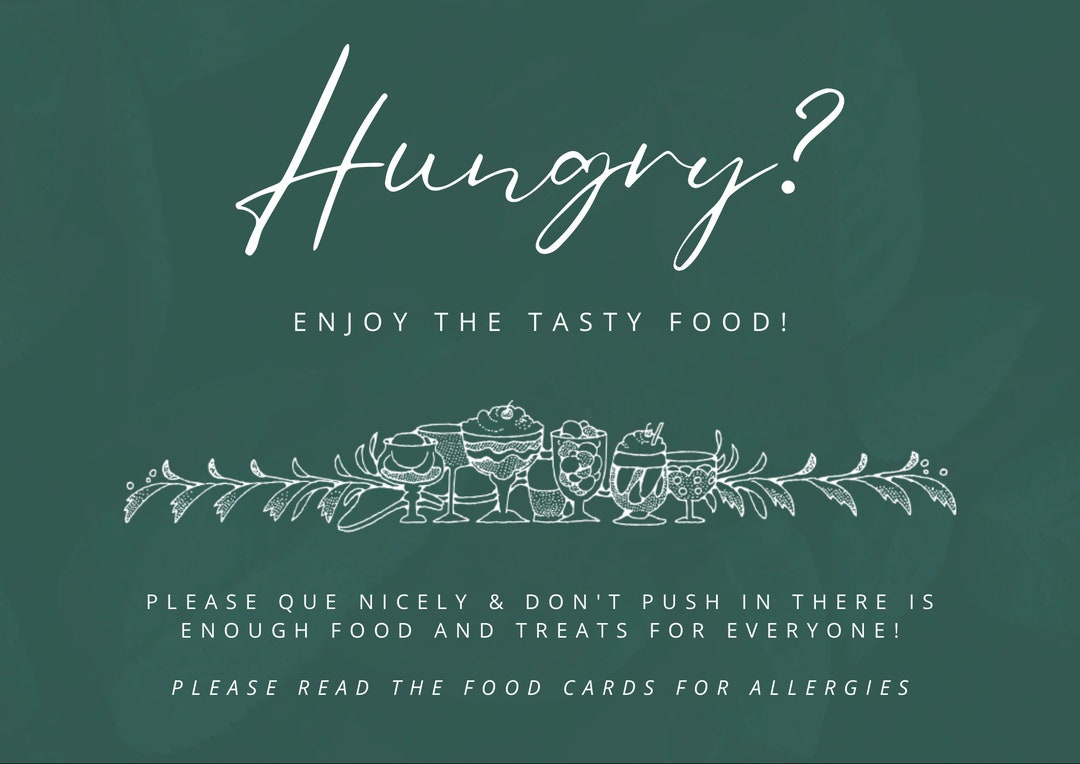 Wedding Decorations- Hungry? Sign Poster - Etsy