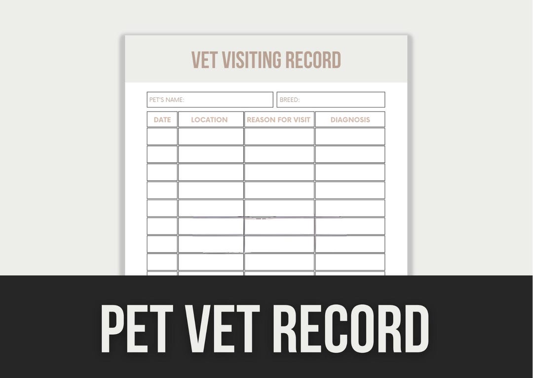 Editable Vet Visiting Record | Vet Appointment Tracker Canva Template ...
