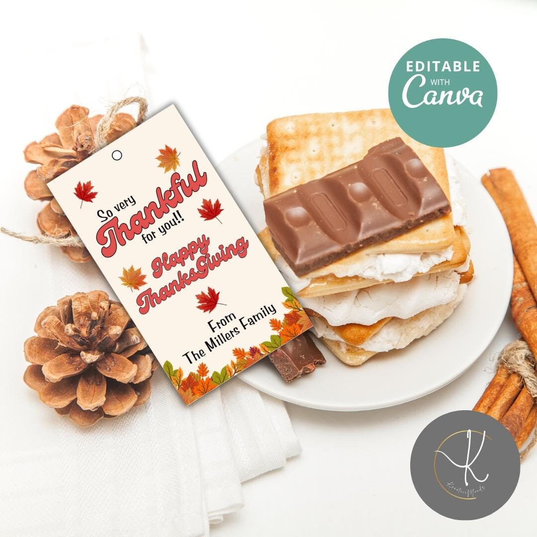 Fall Gift Tag Template, Happy Fall Gift Tag, Editable Thanksgiving ...