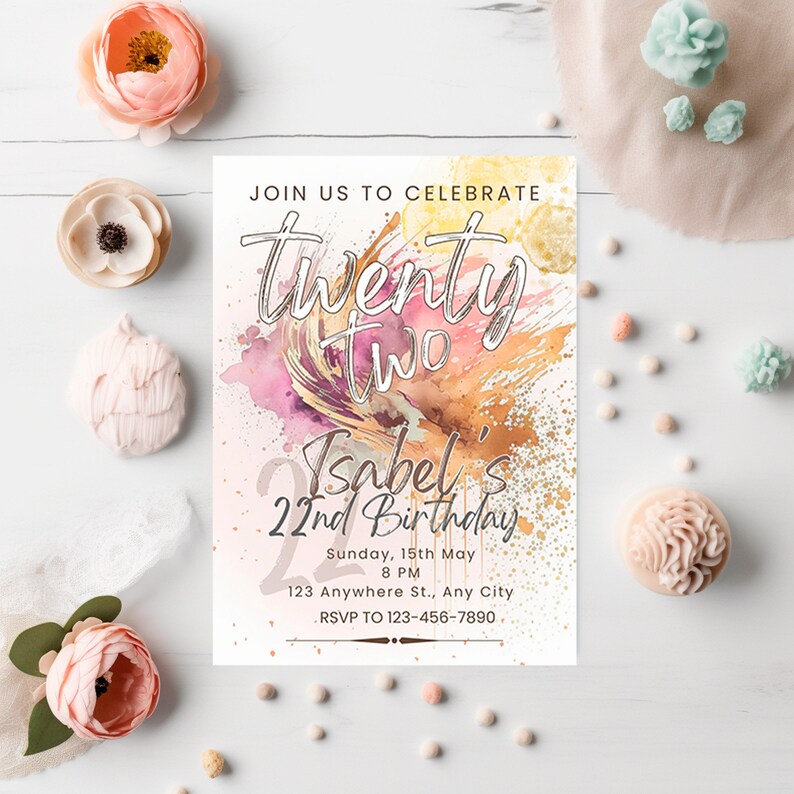 Invitación cumpleaños editable plantilla invitación - Etsy España