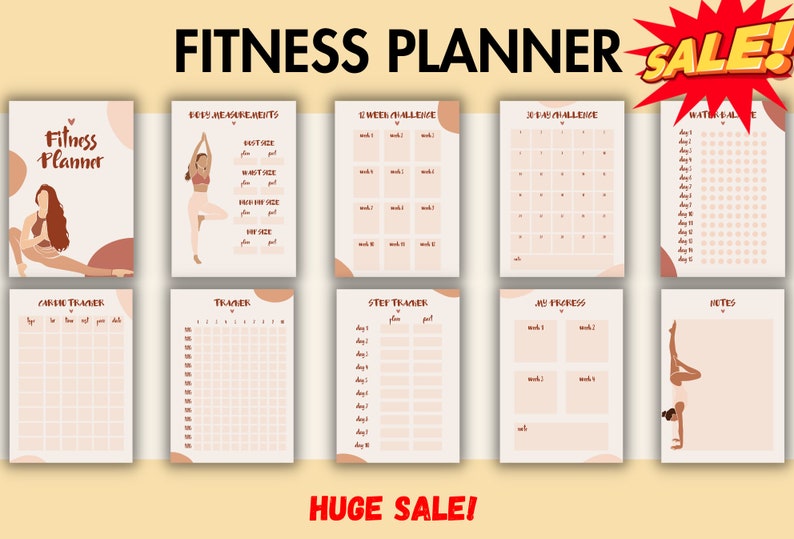 Fitness Planner Printable Bullet Journal Bujo Pdf - Etsy