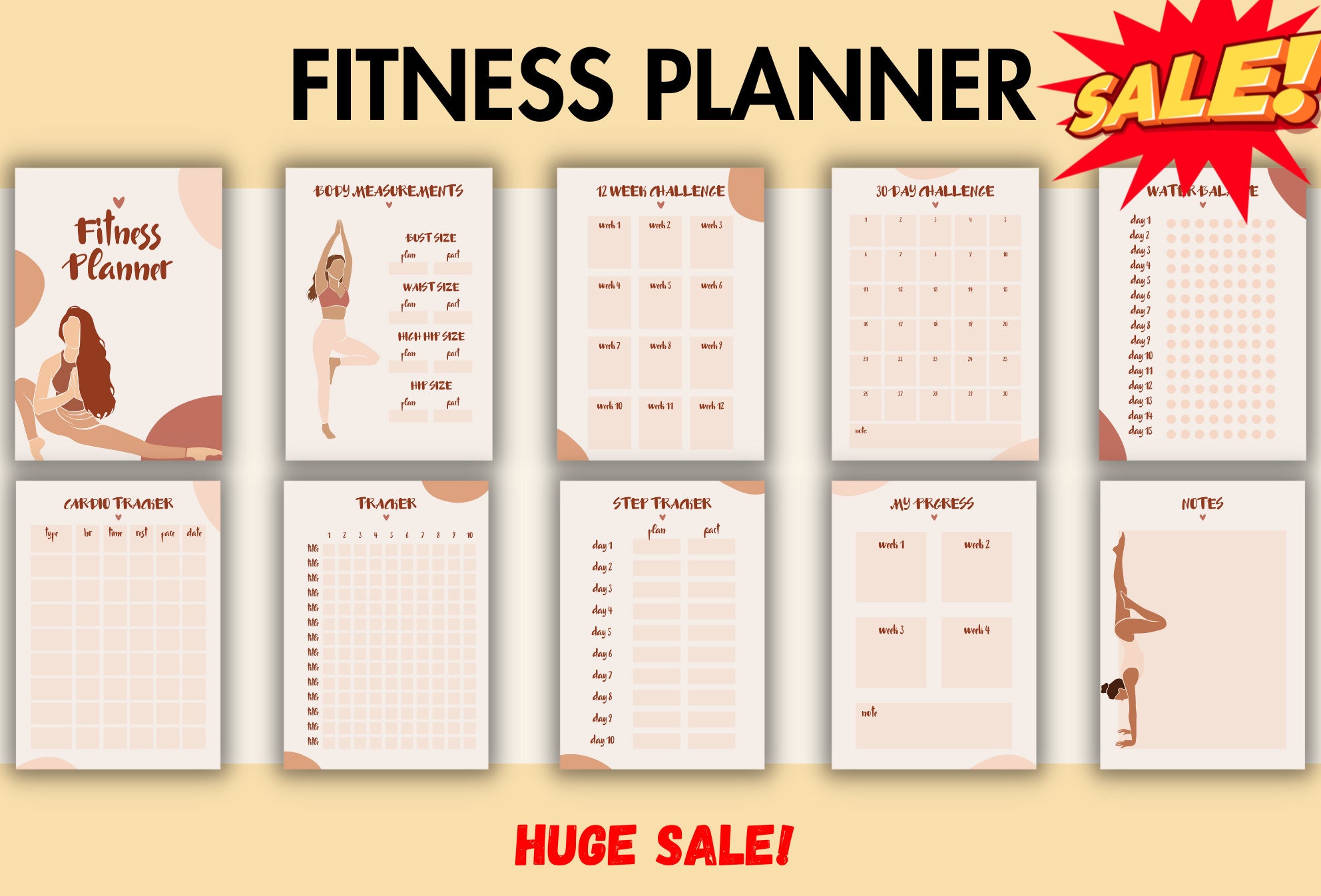 Fitness Planner Printable Bullet Journal Bujo Pdf - Etsy