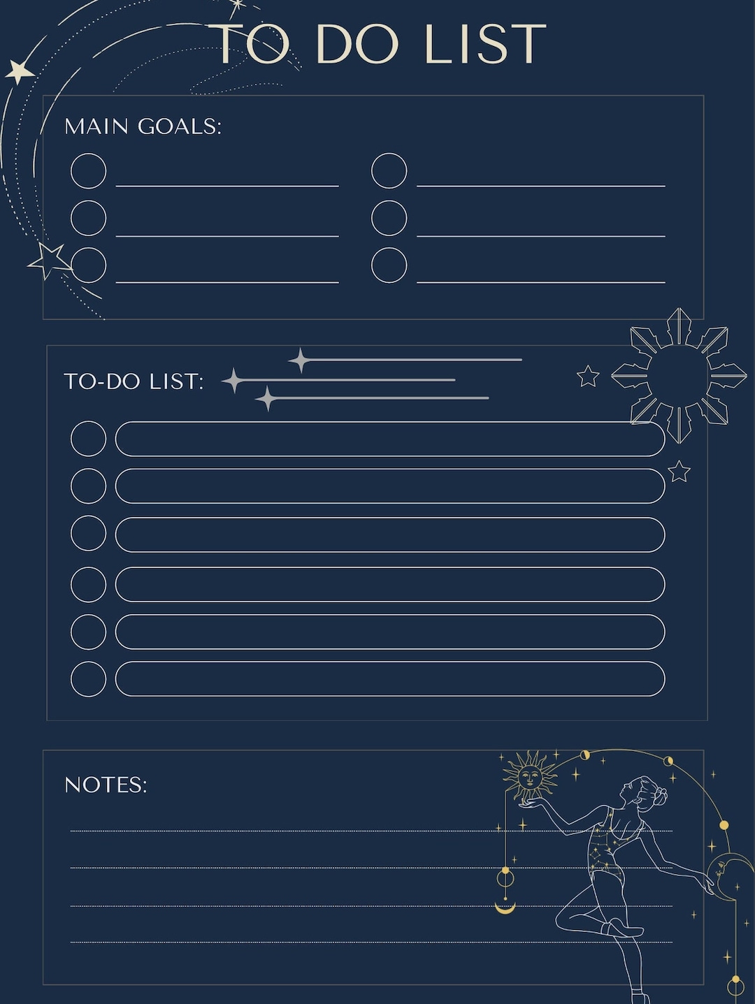 Minimalist Productivity To-do List Digital Download Aesthetic Witchy ...
