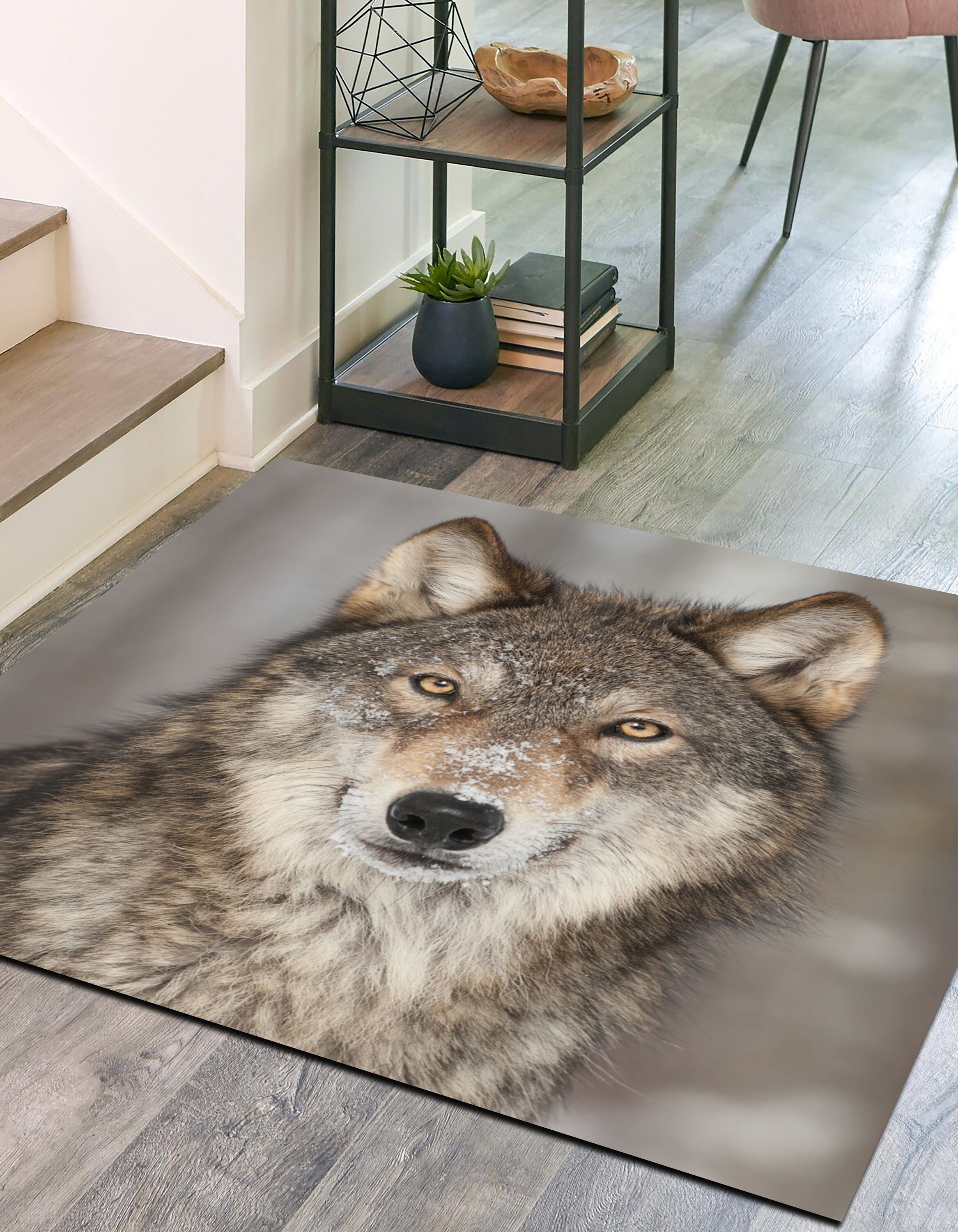 Wolf Rug, Animal Rug, Mytt Wolf Rug, Square Rug, Wolf Themed Rug ...