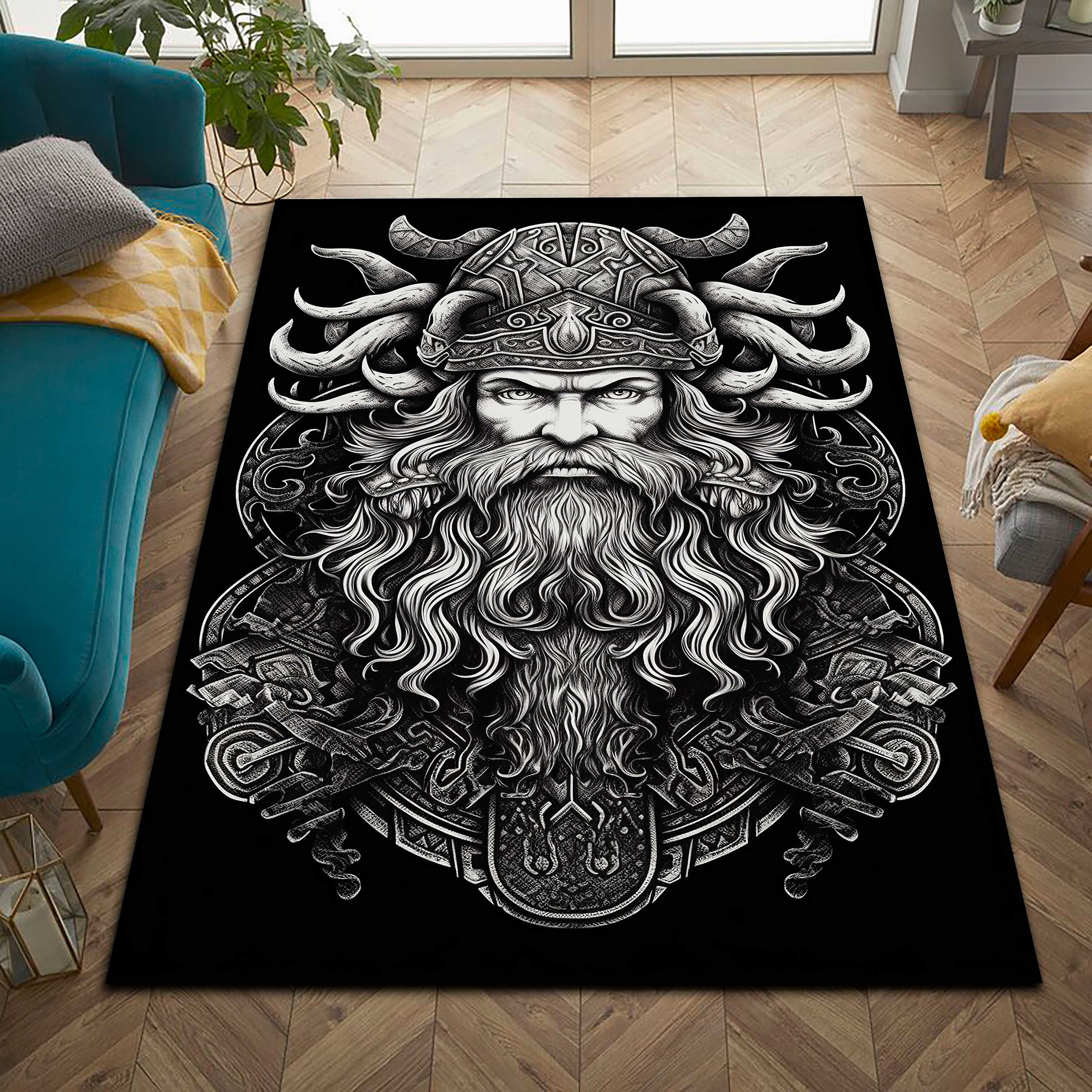 Viking Gungnir Rug, Odin Rug, Njord Rug, Valhalla Rug, Pagan Rug ...