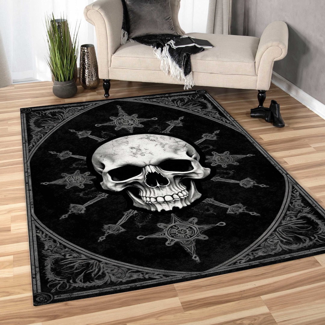 Skull Rug, Skeleton Rug, Gothic Rug, Skull Decor, Sceleton Decor ...