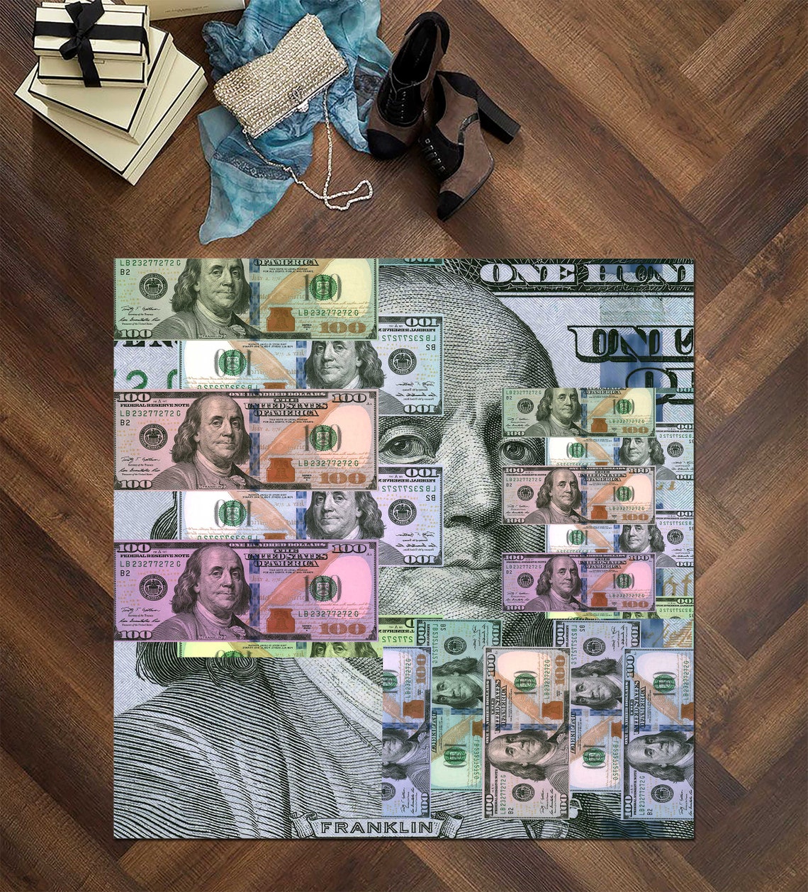 100 Dollar Bill Rug, Money Rug, Dollar Rug, Dollar Bill Rug, Money ...