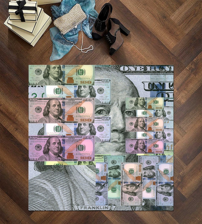 100 Dollar Bill Rug, Money Rug, Dollar Rug, Dollar Bill Rug, Money ...