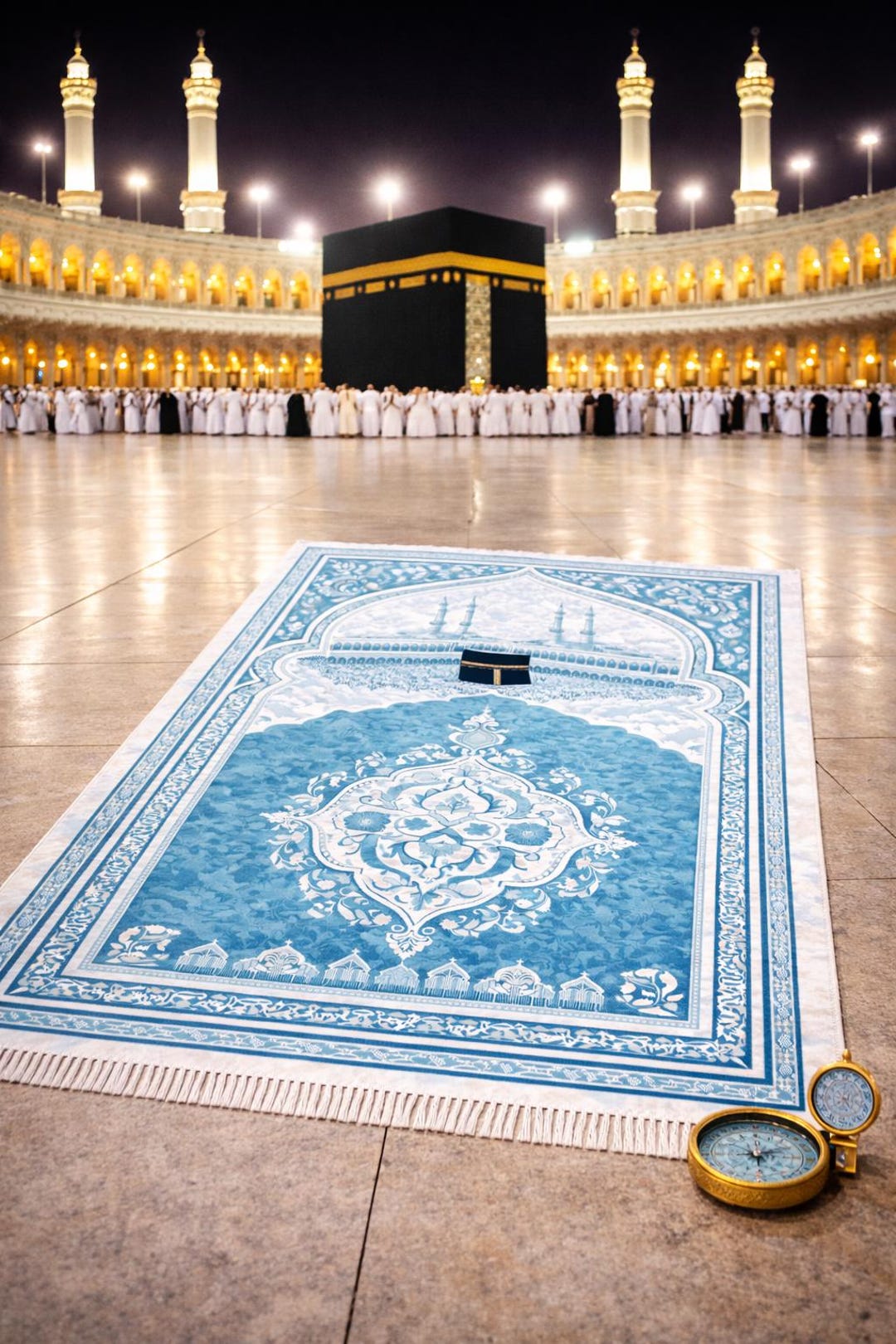 Personalized Green Kaaba Islamic Prayer Rug, Minimalist Design - Etsy
