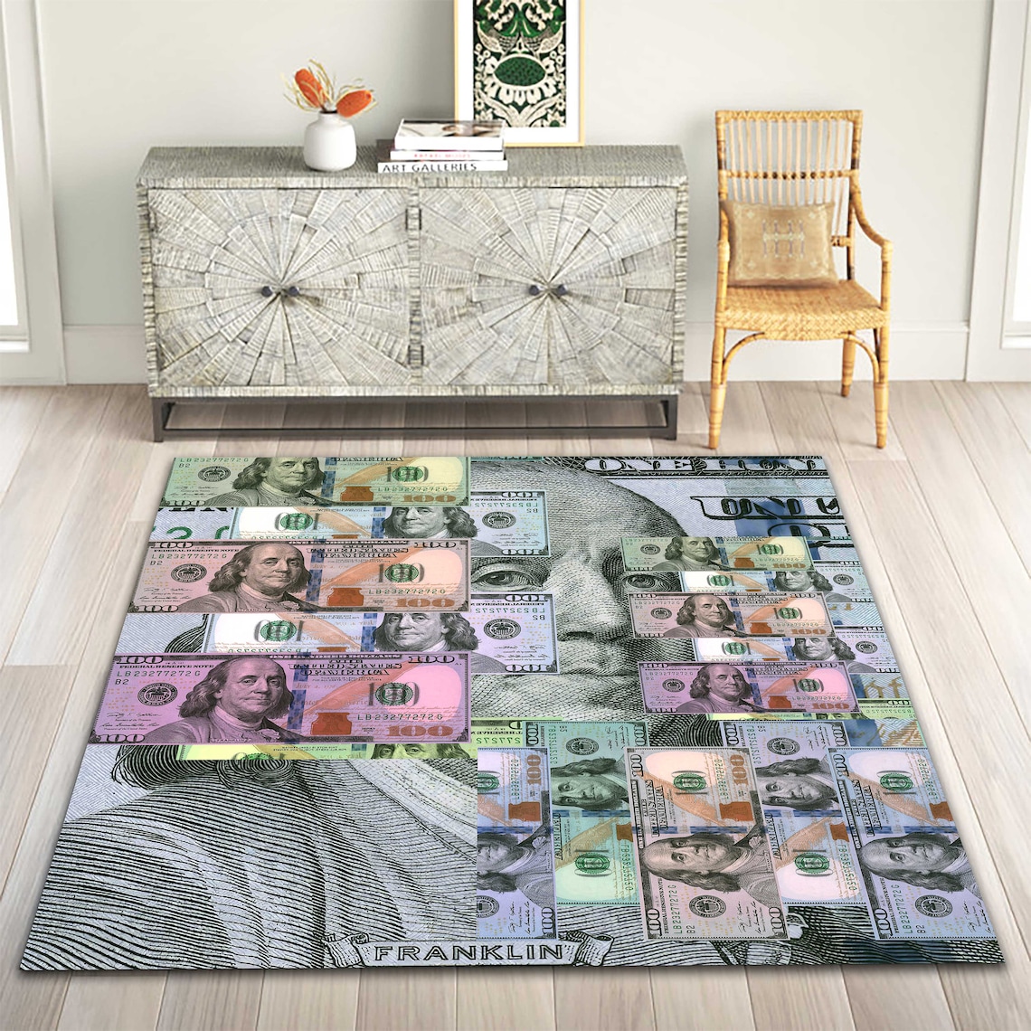 100 Dollar Bill Rug, Money Rug, Dollar Rug, Dollar Bill Rug, Money ...