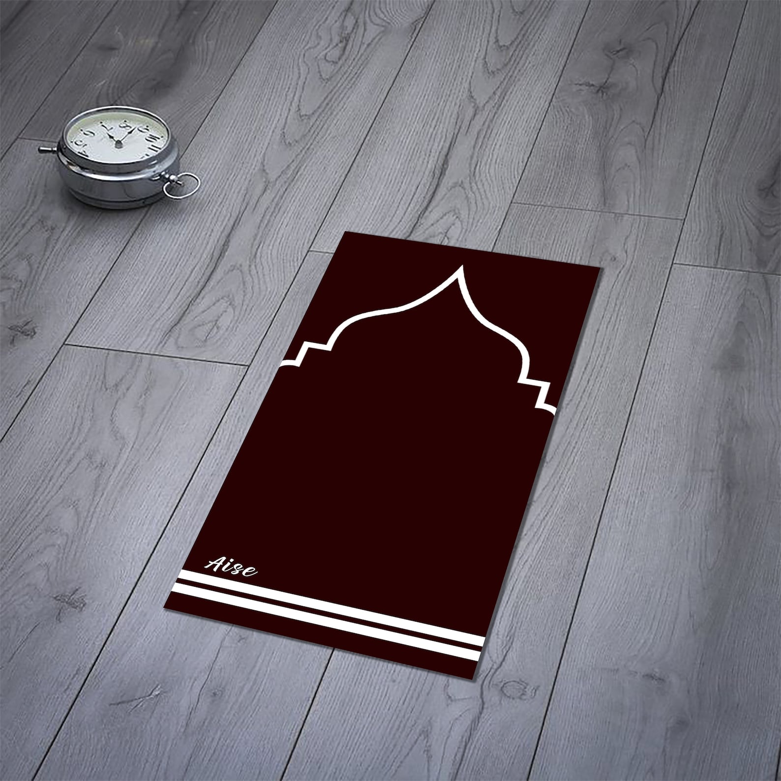 Prayer Rug With Name, Personalized Prayer Rug, Burgundy Prayer Rug ...