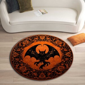 Horror Hallooween Rug, Gothic Bats Rug, Bat Decor, Gothic Rug ...