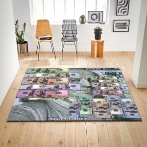 100 Dollar Bill Rug, Money Rug, Dollar Rug, Dollar Bill Rug, Money ...