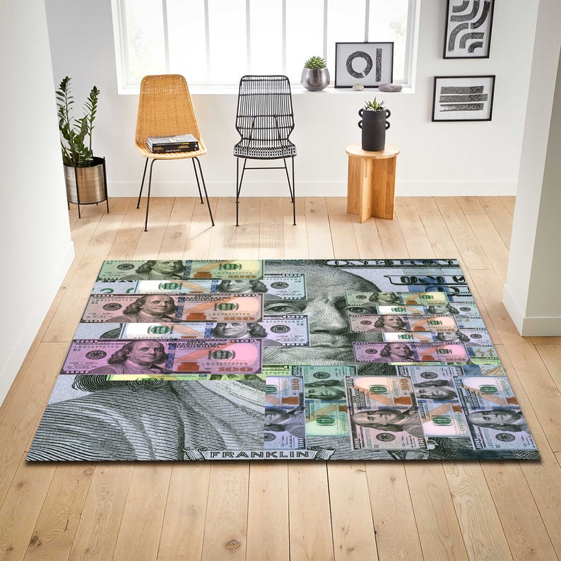 100 Dollar Bill Rug, Money Rug, Dollar Rug, Dollar Bill Rug, Money ...