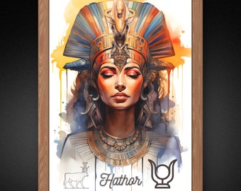 Hathor Art Print Egyptian Gods Mythology Ancient History - Etsy