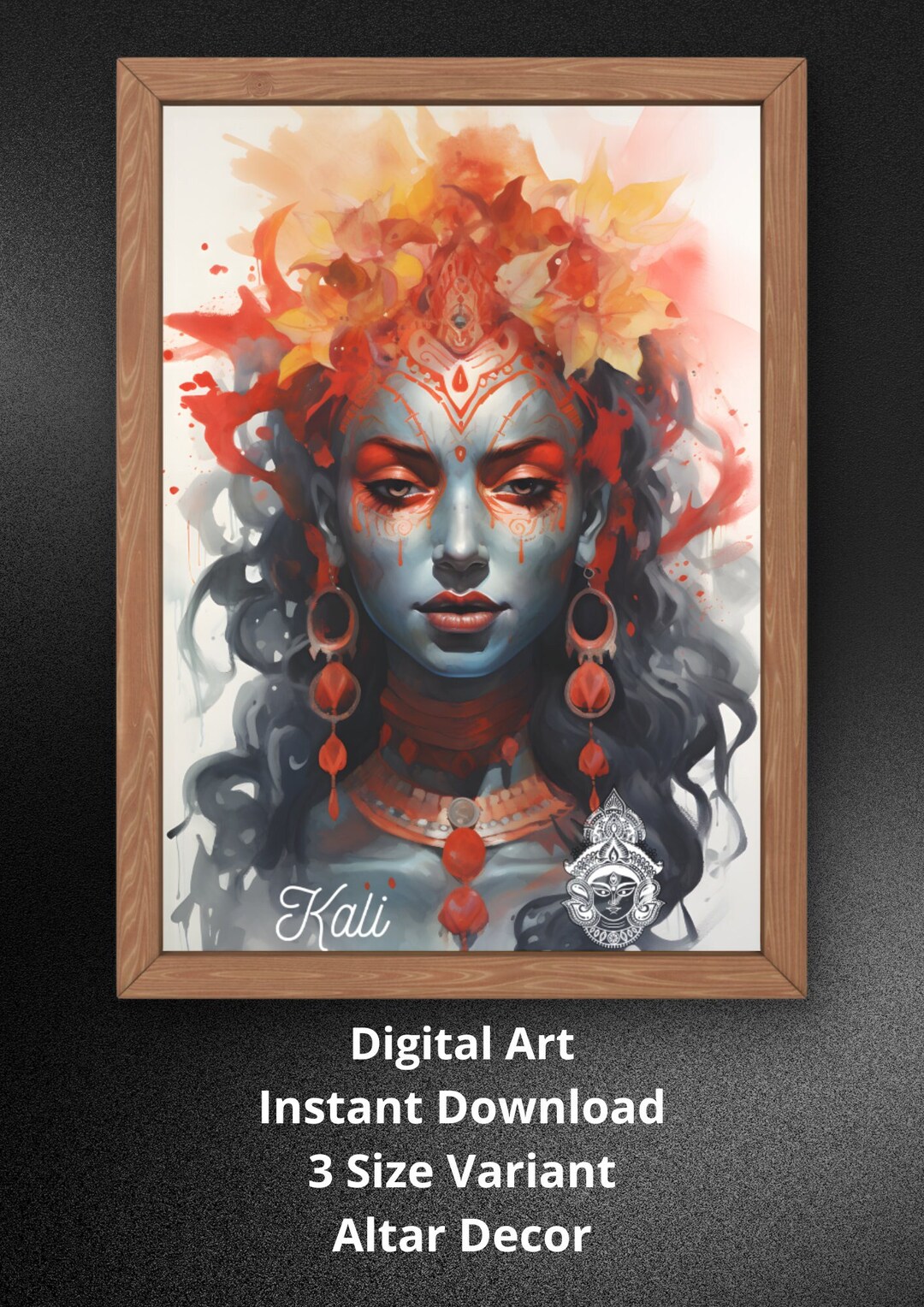 Kali Goddess Watercolor DIGITAL DOWNLOAD Altar Decor Book of Shadow ...
