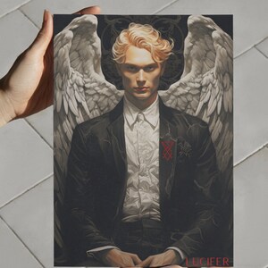 Lucifer the Fallen Angel Print, Occult Poster, Dark Art, Witchy Decor ...