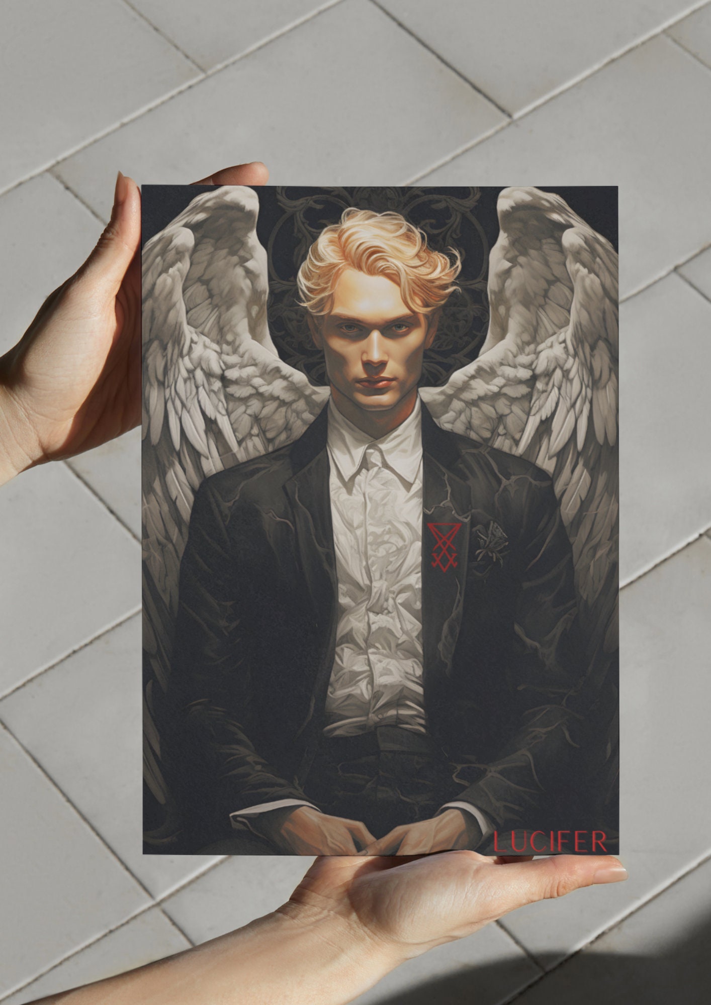 Lucifer the Fallen Angel Print, Occult Poster, Dark Art, Witchy Decor ...