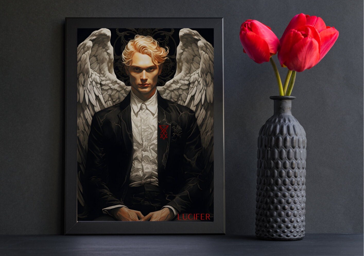 Lucifer the Fallen Angel Print, Occult Poster, Dark Art, Witchy Decor ...