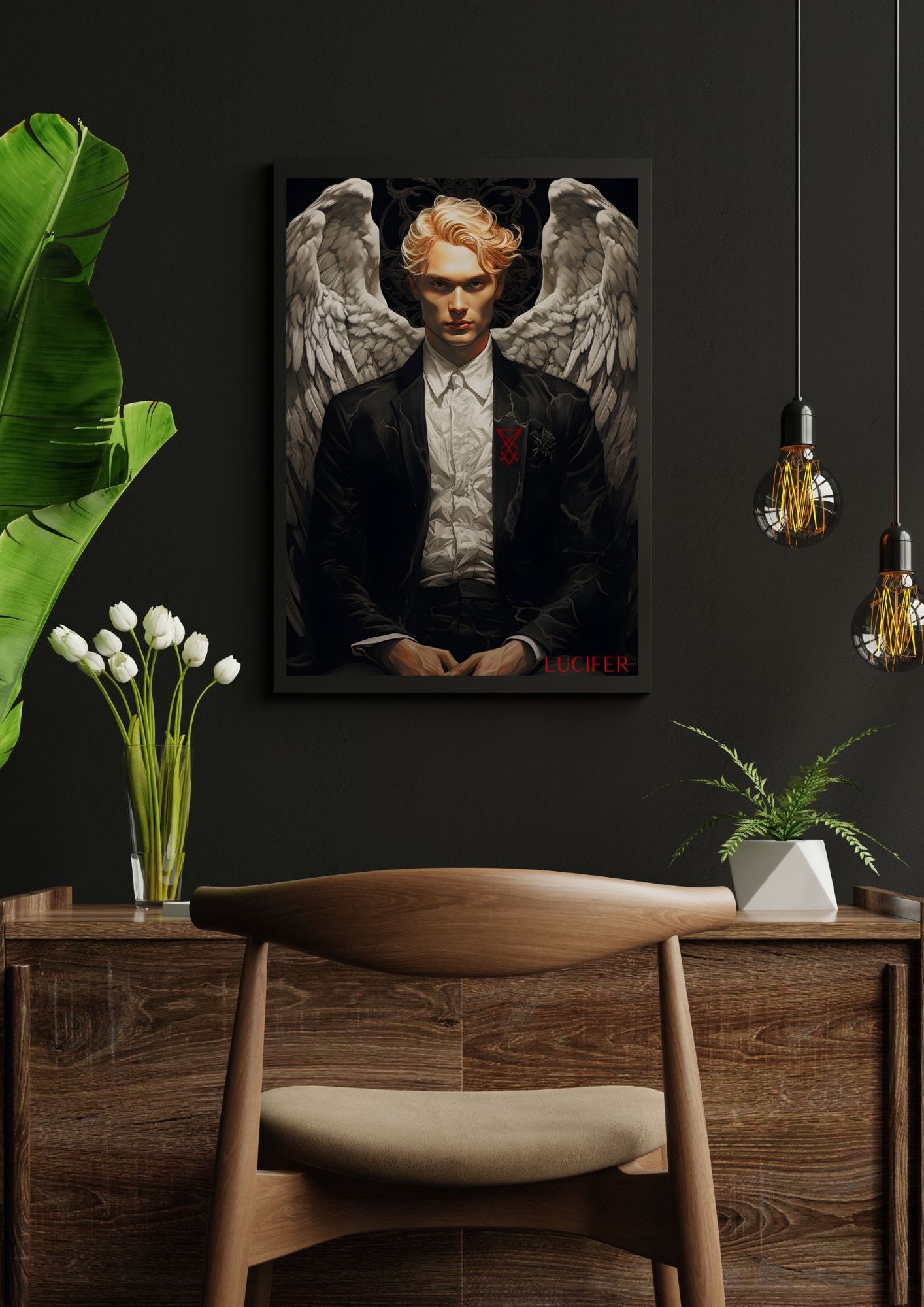 Lucifer the Fallen Angel Print, Occult Poster, Dark Art, Witchy Decor ...