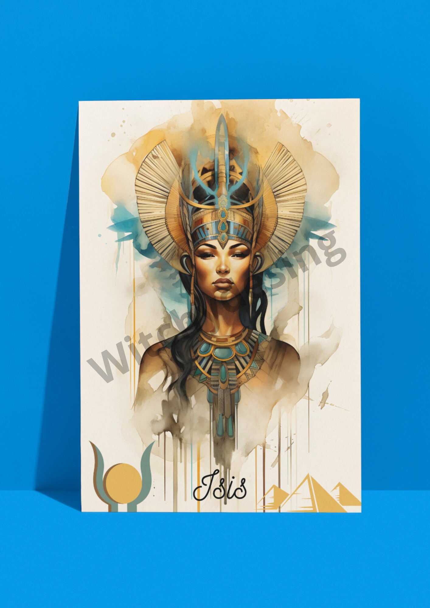 Goddess Isis Watercolor Digital Print Altar Decoration Book of Shadow ...
