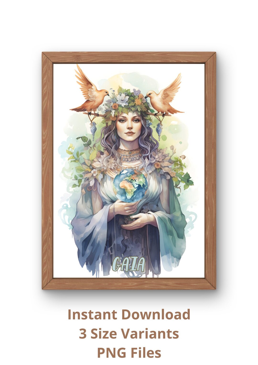 Gaia, Watercolor Goddess of the Earth, Wall Art, Gaia Poster Home Decor ...