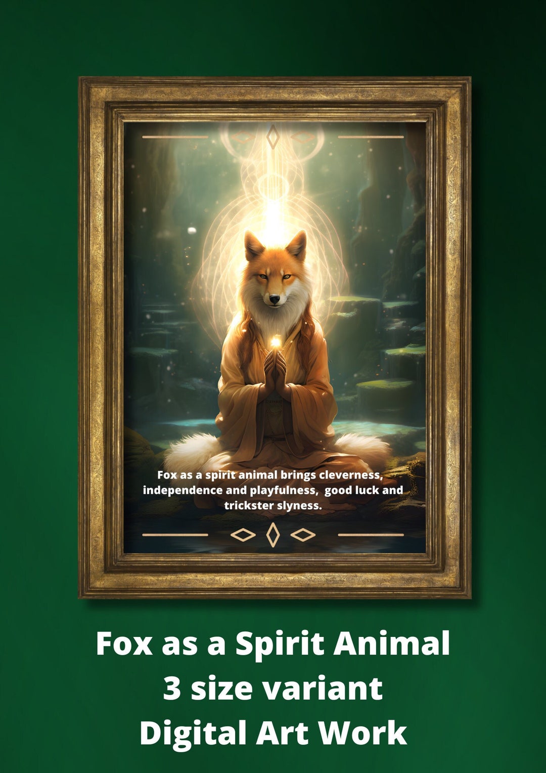 Fox Spirit Animal Poster Instant Download Spiritual Witchy Decor ...