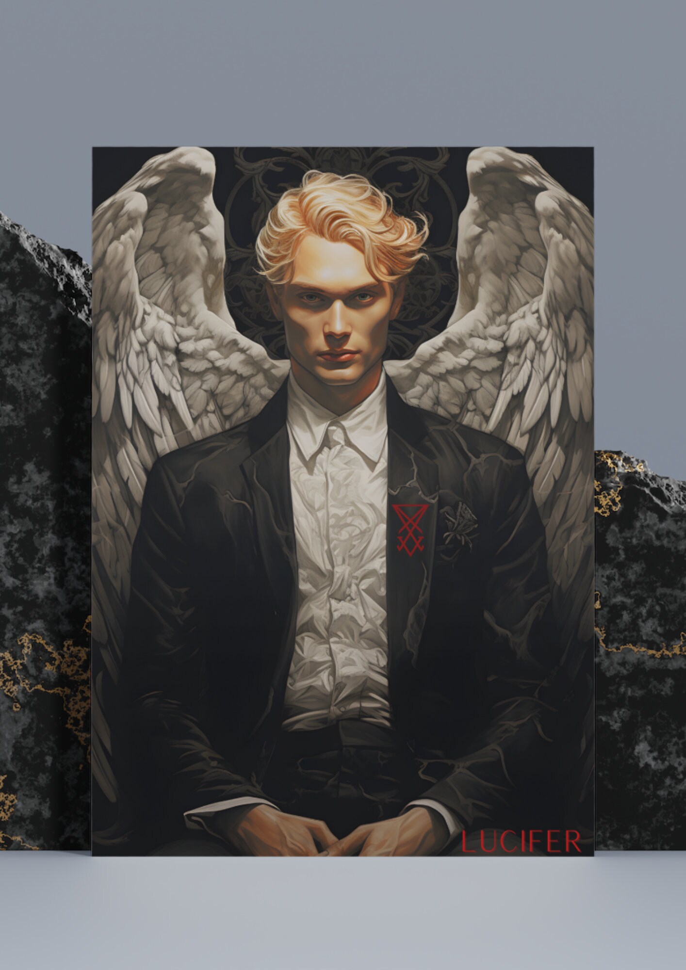 Lucifer the Fallen Angel Print, Occult Poster, Dark Art, Witchy Decor ...