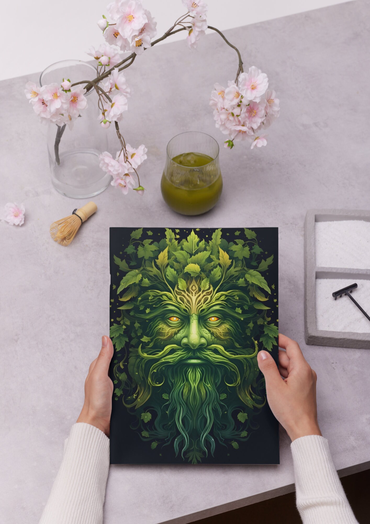 Green Man Poster PNG Pagan Wall Art altar Decorations - Etsy