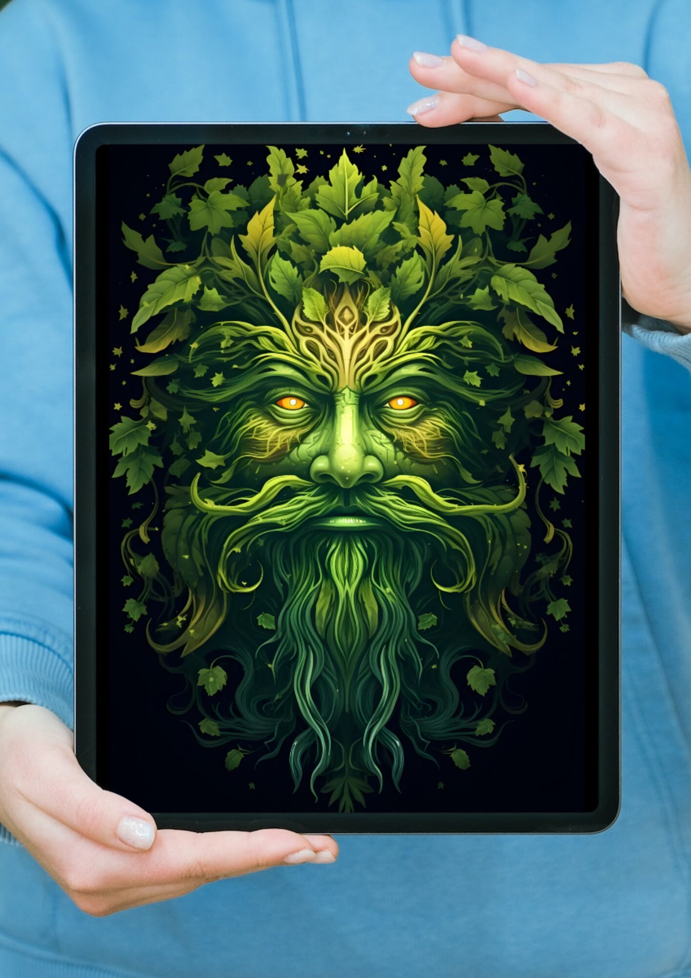 Green Man Poster PNG Pagan Wall Art altar Decorations - Etsy