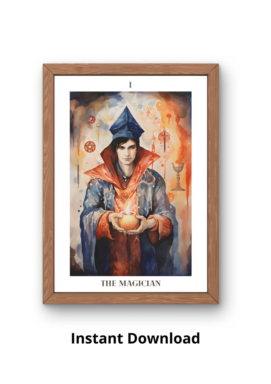 The Magician Tarot Card Poster, Mystical Wall Art, Tarot Home Decor ...