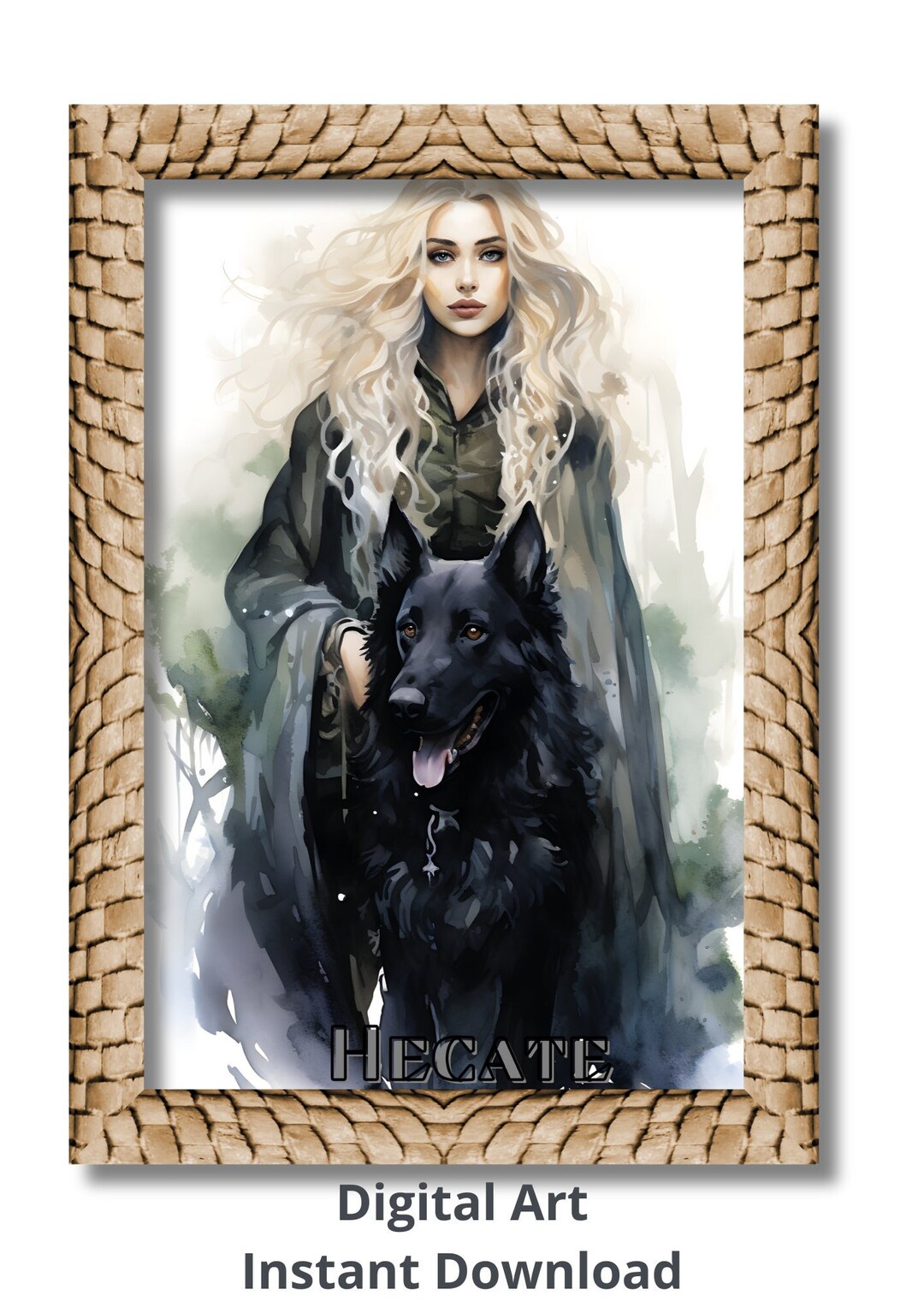 Hecate Watercolor Witchcraft Goddess Pagan Witch Wicca Triple Goddess ...