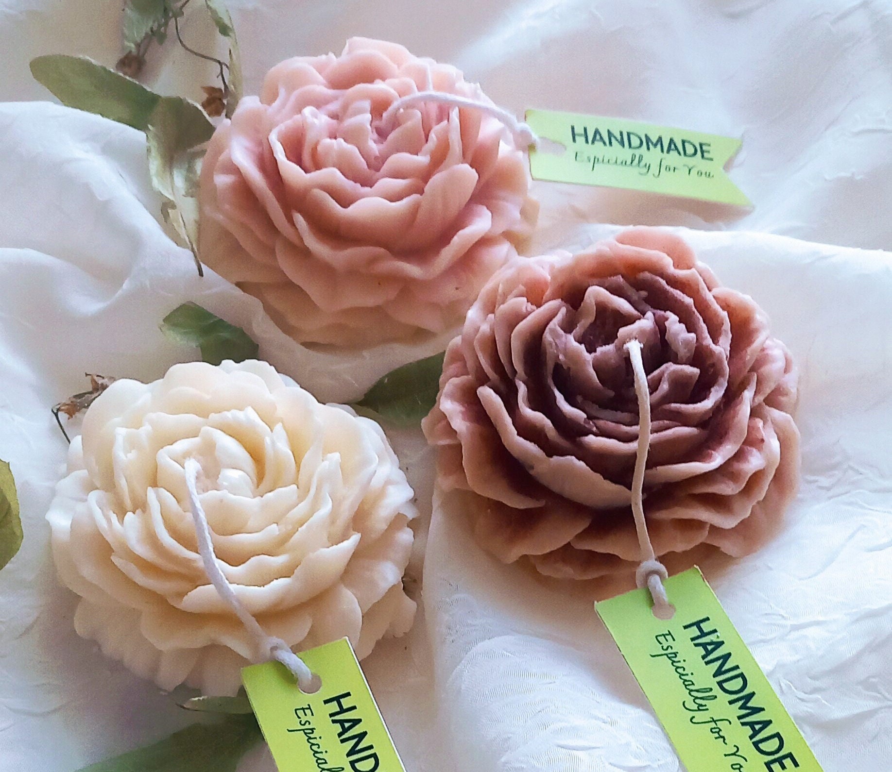 Custom Scented Peony Flower Candle for Wedding Unity Set,wedding Candle ...