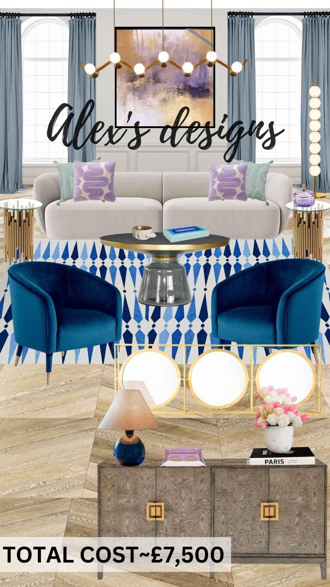 Pre-designed | Modern Living Room | Interior Design | Mood Board ...