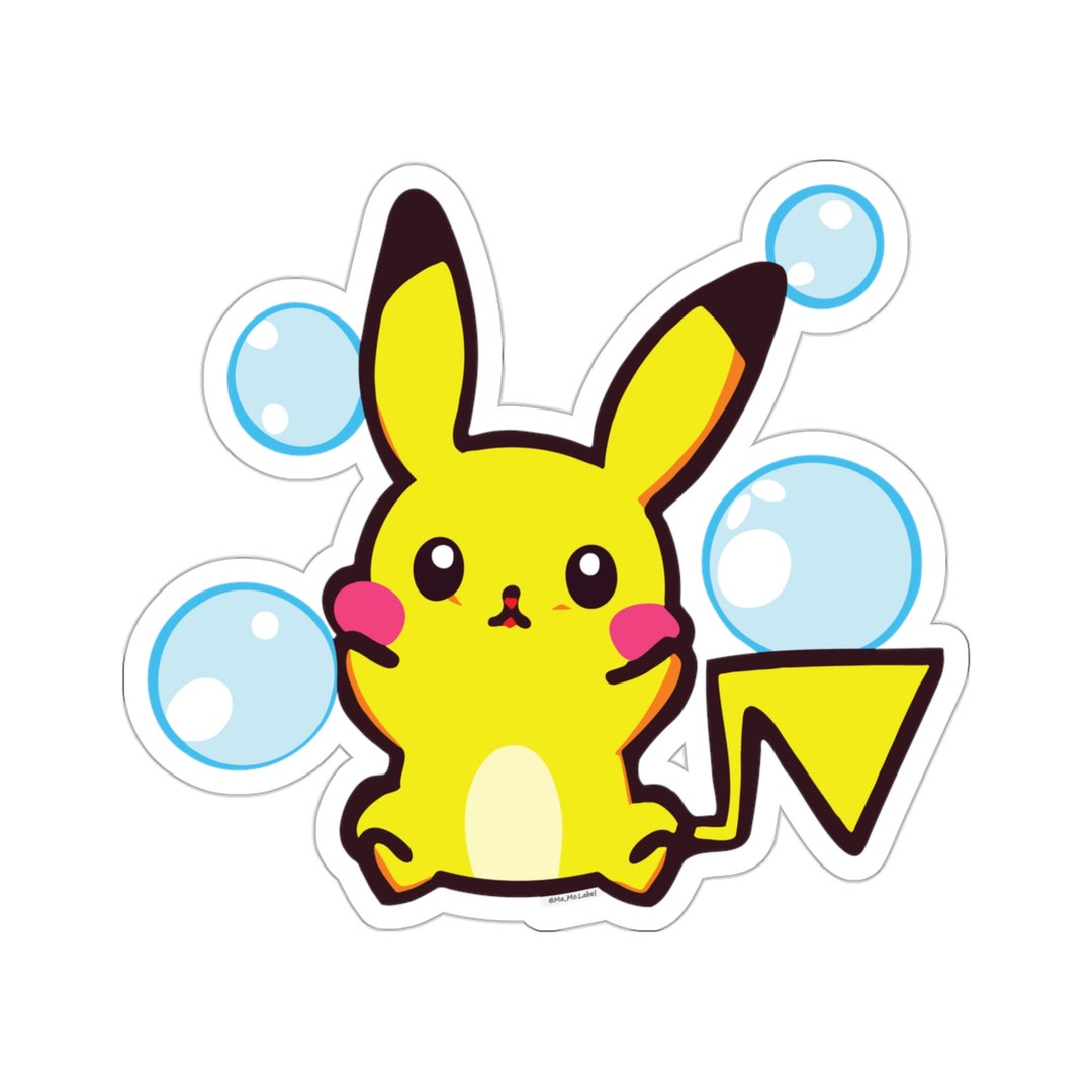 BUBBLE PIKA - Hand Designed - Kiss-cut Sticker - Etsy