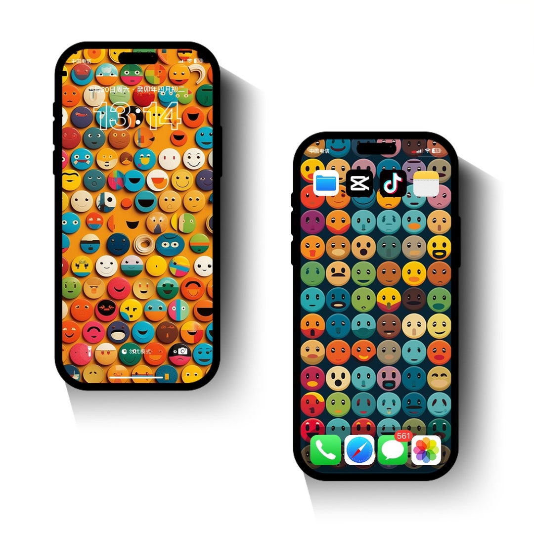 BL10 / Set for Phone Wallpaper and Lock Screen, Leisure Life Moji, 8K ...