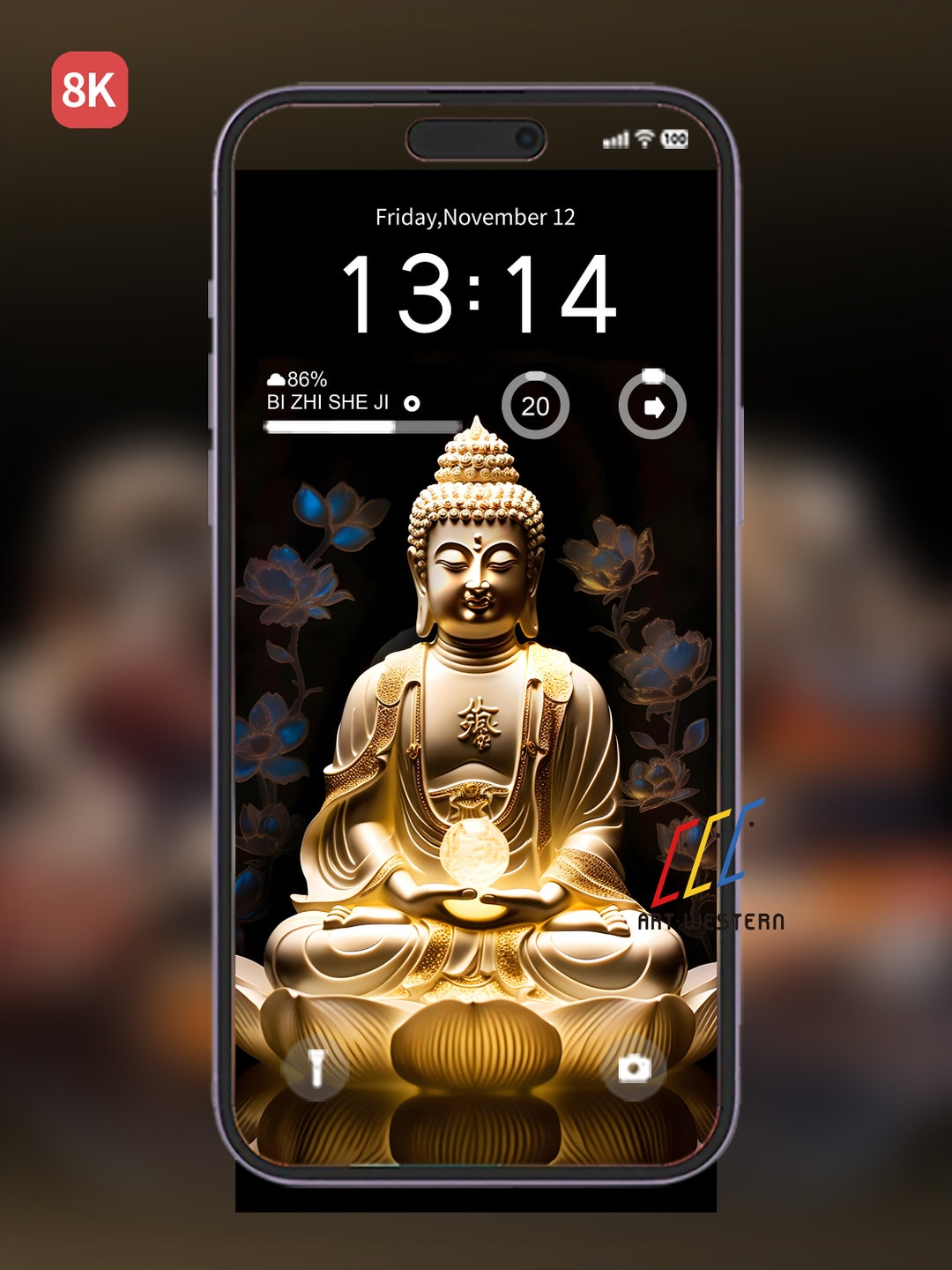 TZ07 / Gold Buda Blessing You for Healthy, Luck and Fortune, Aesthetic ...