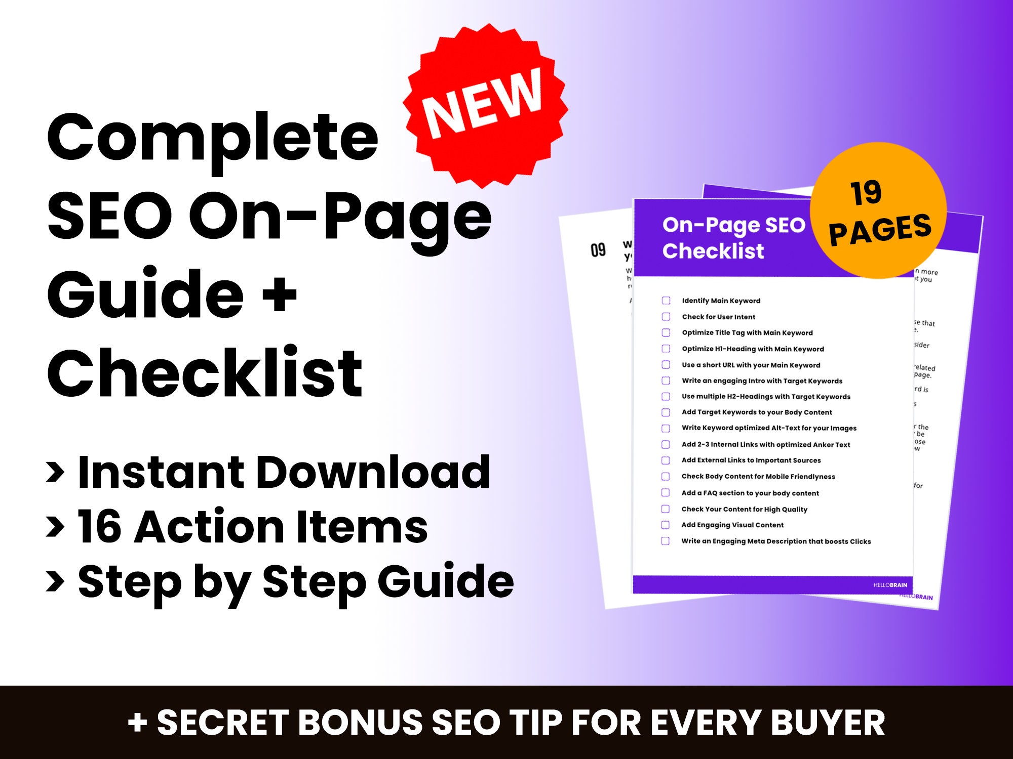 Google SEO Optimization Guide, Printable SEO Checklist, Complete ...