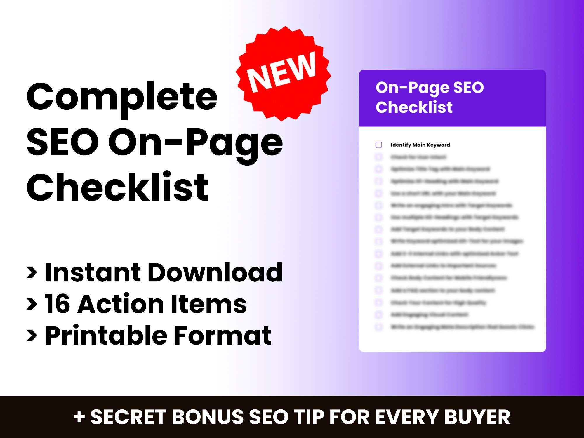 SEO On-page Checklist 2023, SEO Template for New Content, SEO Cheat ...