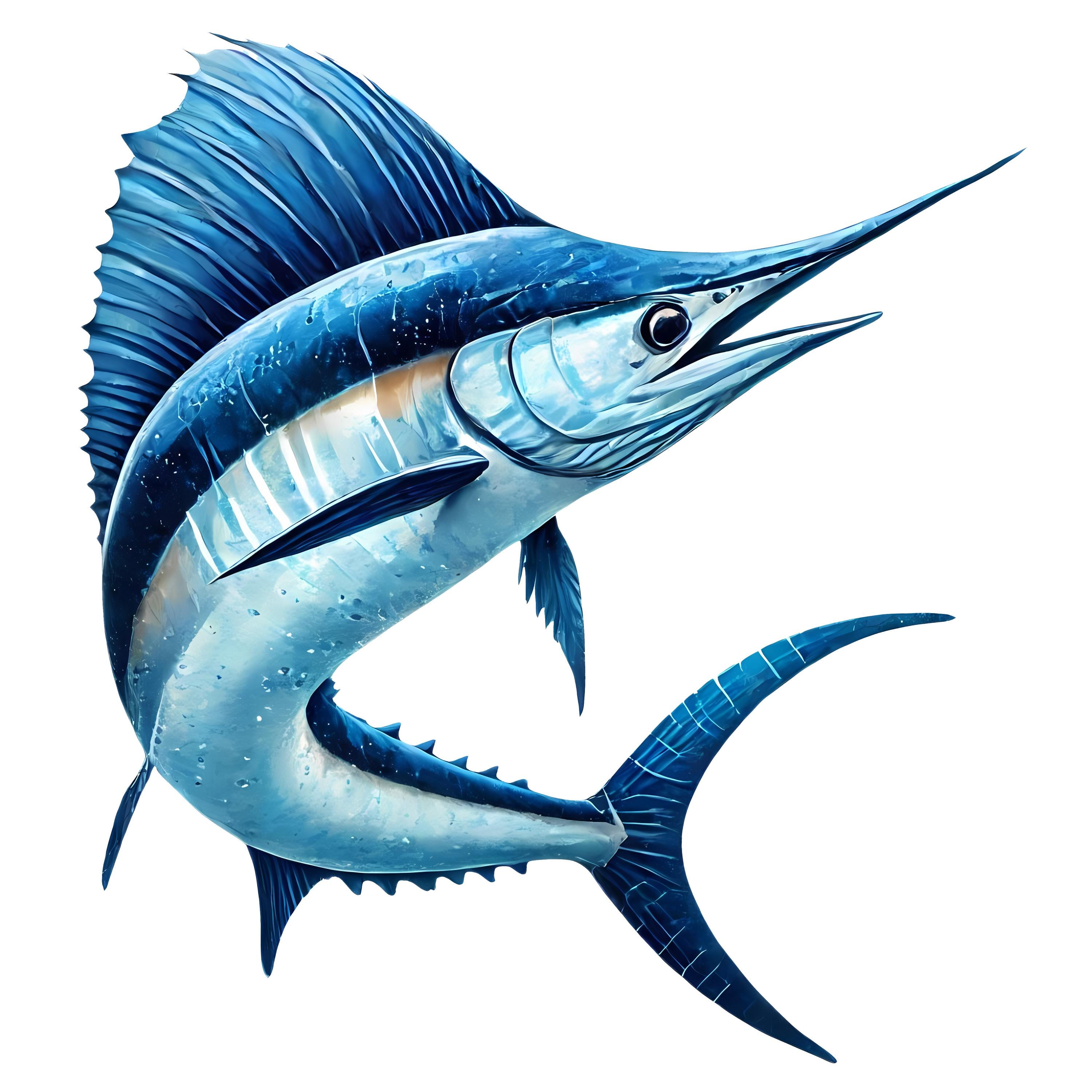 Blue Marlin Bumper Sticker – Fishing Decal for Trucks, Boats, Coolers ...