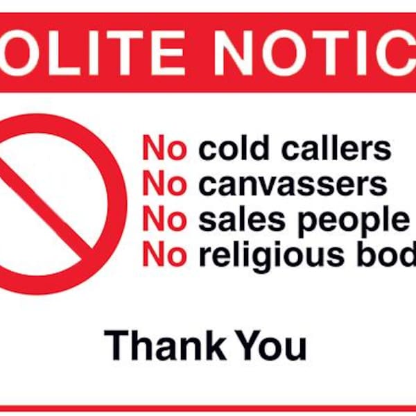 No Cold Callers Sign - Etsy UK