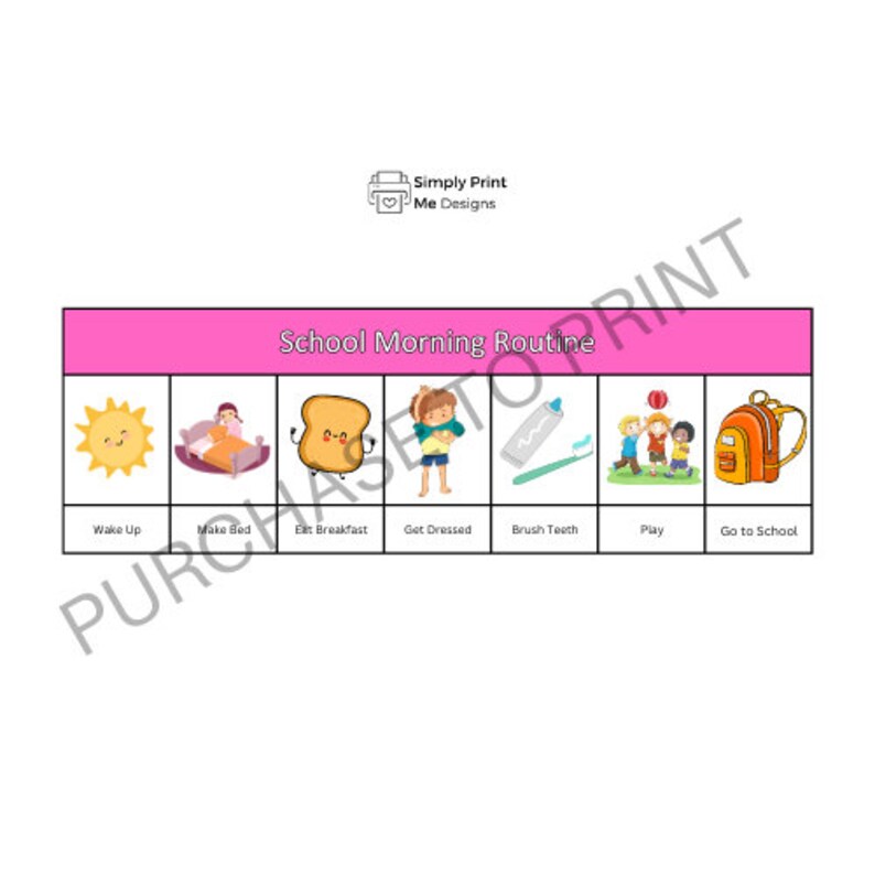 Morning Routine Visual Support Printable - Etsy
