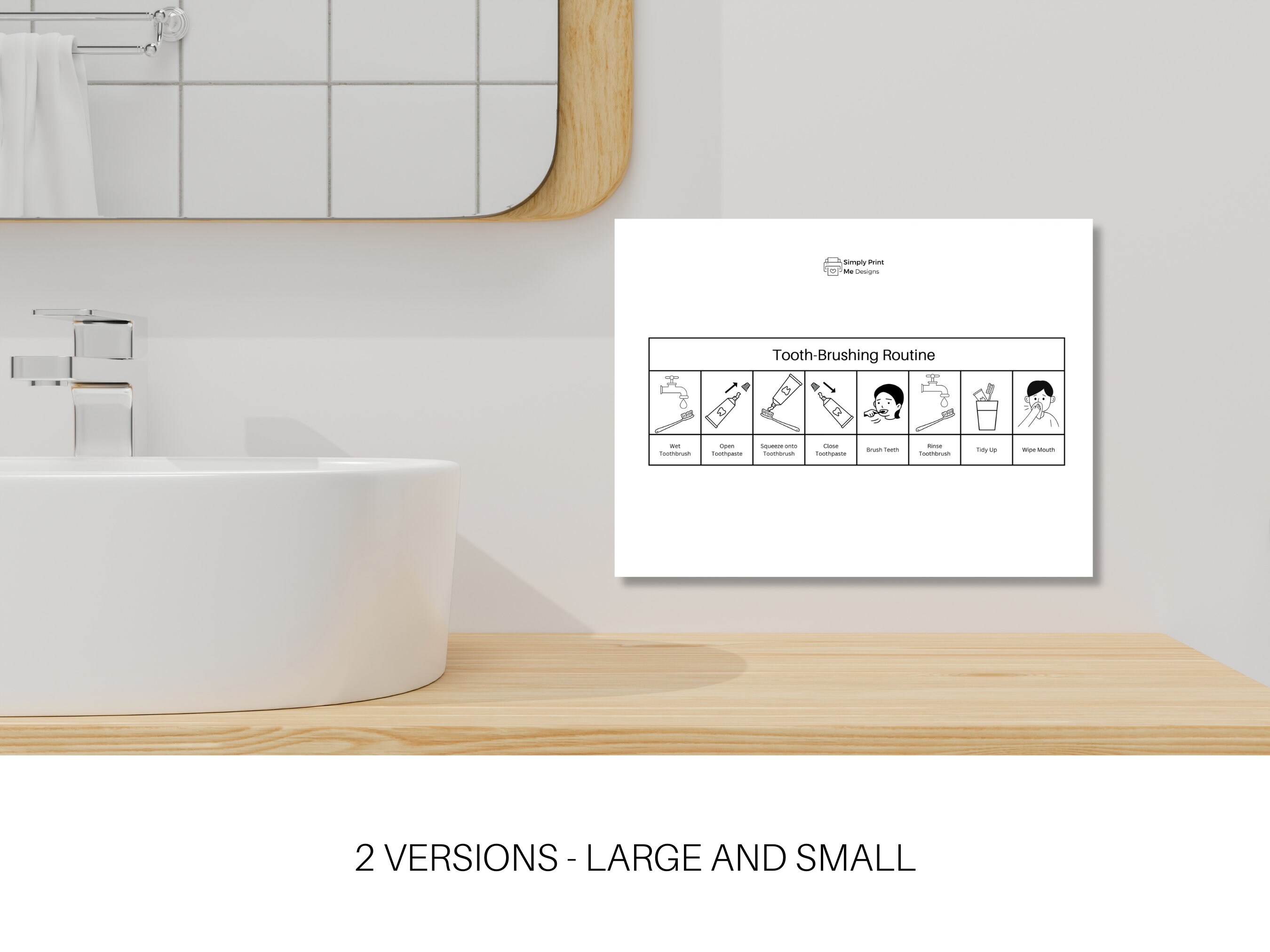 Tooth Brushing Routine Visual Support Printable Black and White - Etsy
