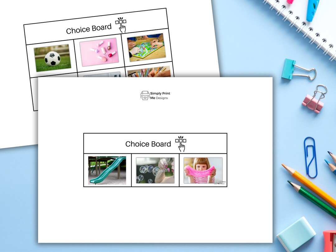 Choice Board Visual Printable Black and White Various Sizes - Etsy