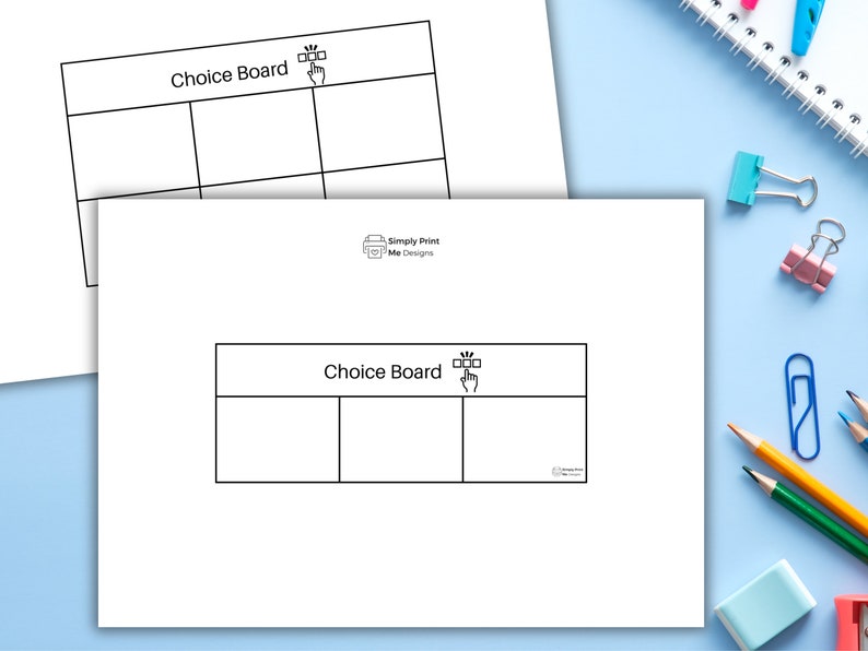 Choice Board Visual Printable Black and White Various Sizes - Etsy