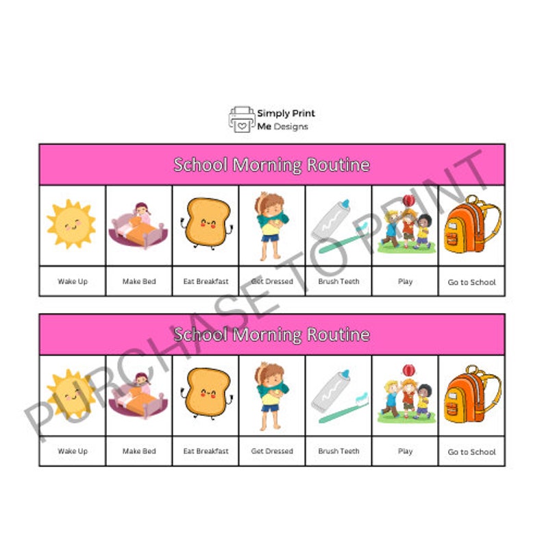 Morning Routine Visual Support Printable - Etsy