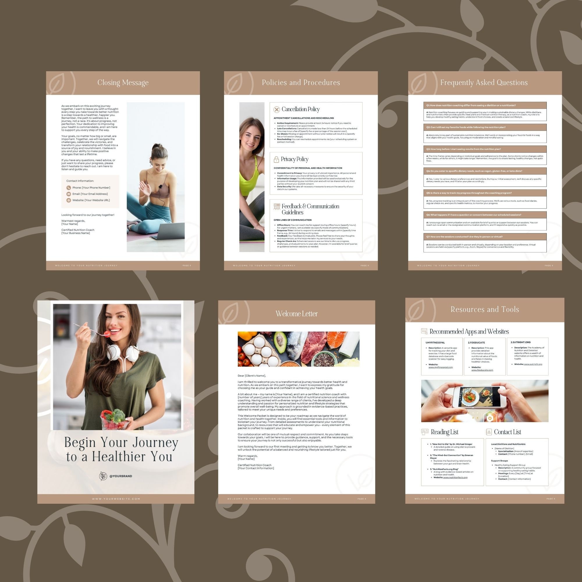 Nutrition Coach Template Welcome Packet Structure Done for You Health ...