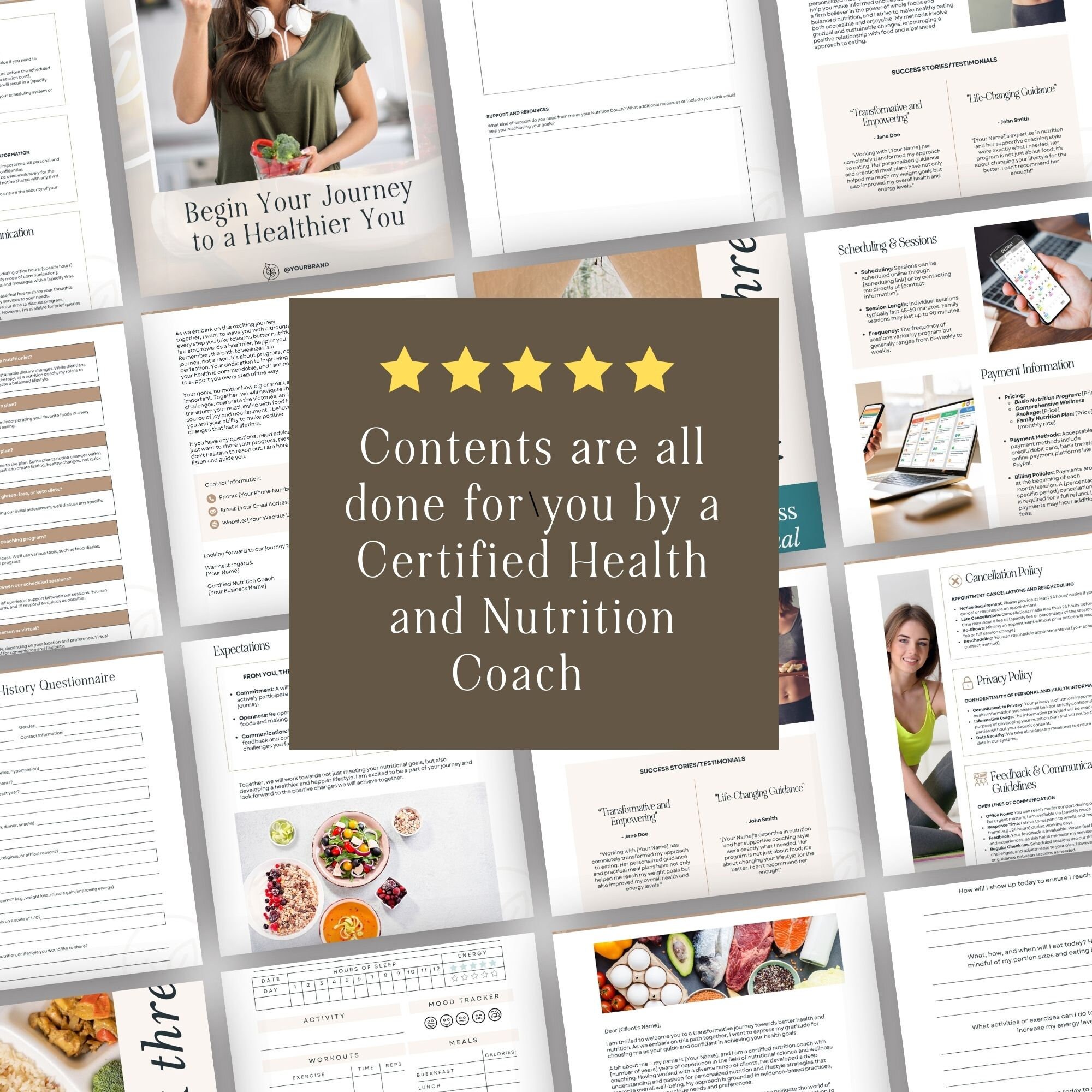 Nutrition Coach Template Welcome Packet Structure Done for You Health ...