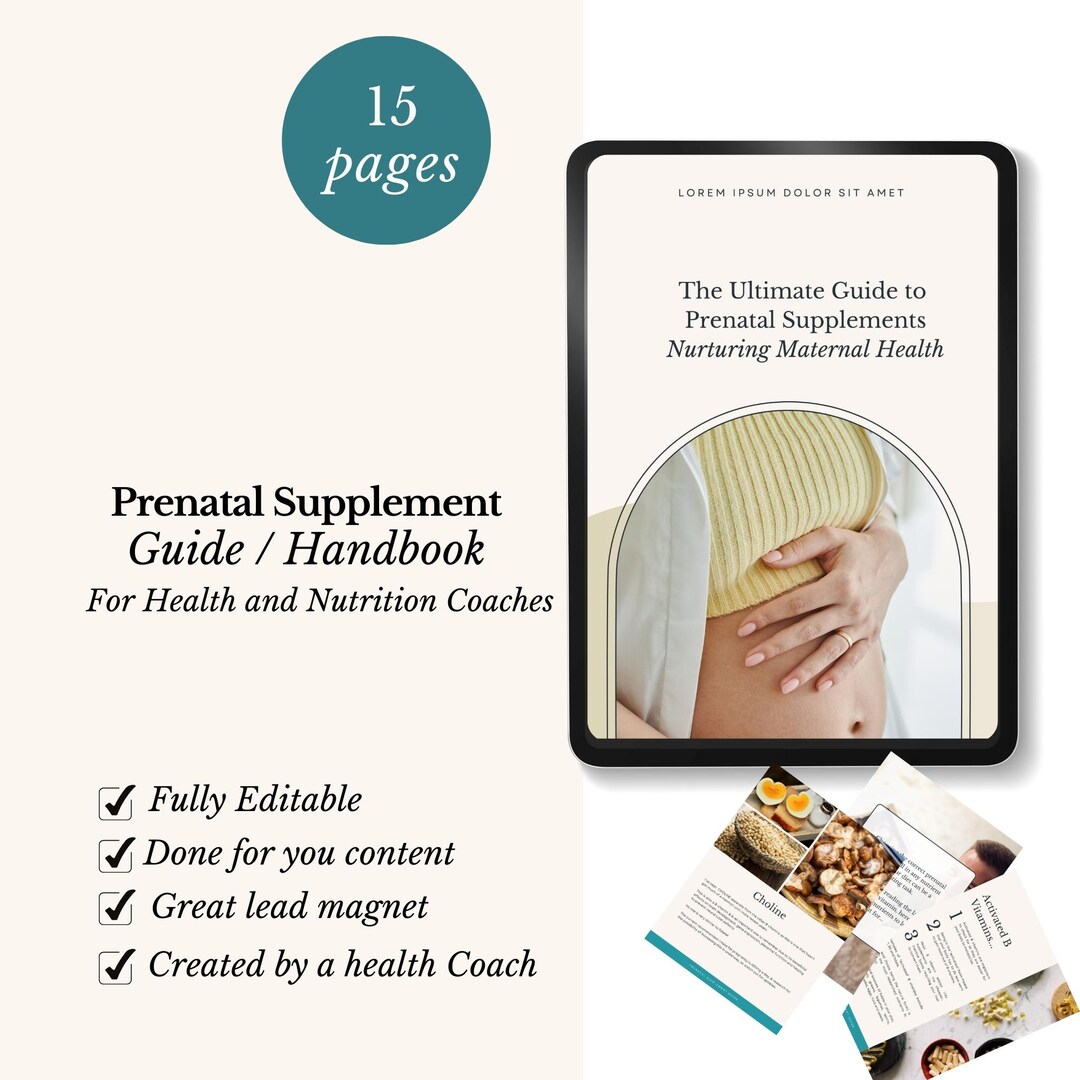 Pregnancy Prenatal Supplement Handbook Health Coach Lead Magnet ...